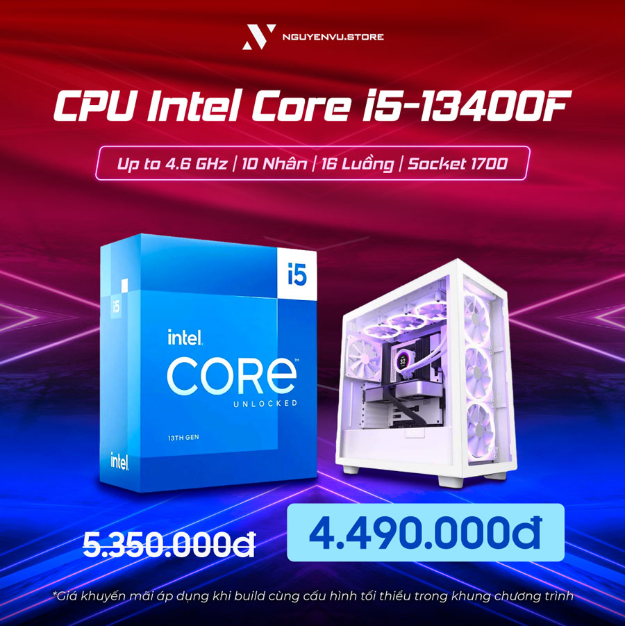 CPU Intel Core I5-13400F - Intel Thế Hệ 13 | Chính Hãng
