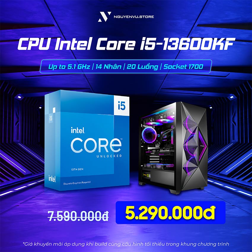 CPU Intel Core I5-13600KF - Intel Thế Hệ 13 | Chính Hãng