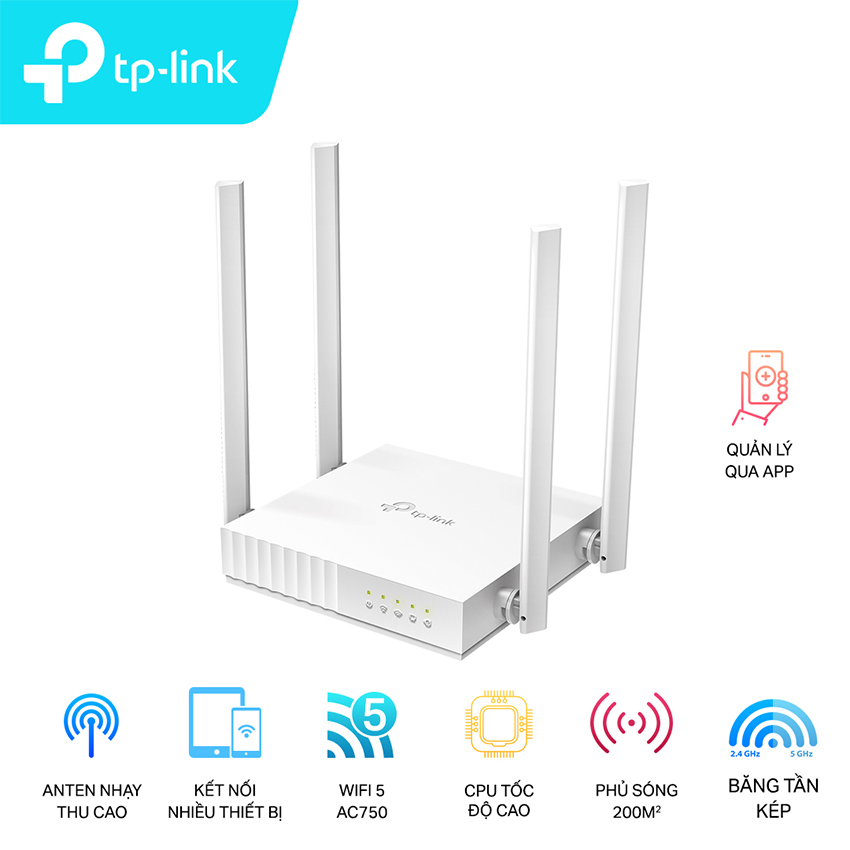 Bộ Phát Wifi TP-Link Archer C24 Tốc độ AC750Mbps