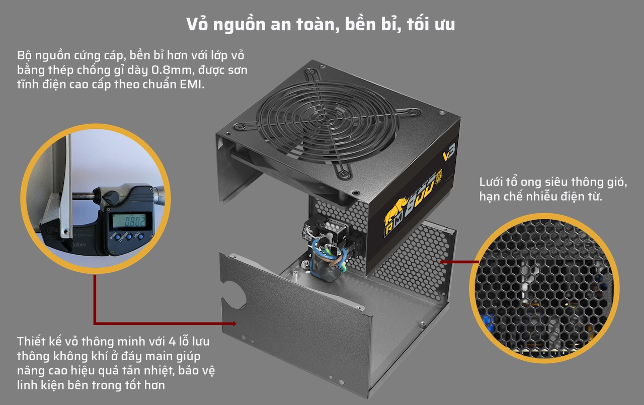 Nguồn Máy Tính Jetek RM800 V3 - 80 Plus Gold | Chính Hãng