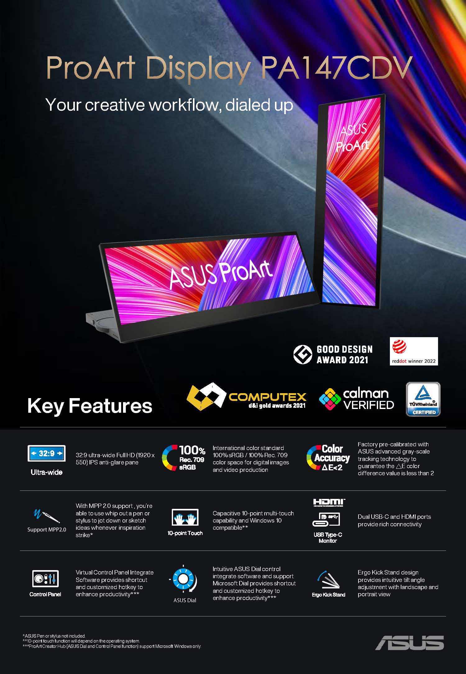 Màn Hình đồ Họa Asus ProArt PA147CDV Chính Hãng Giá Rẻ