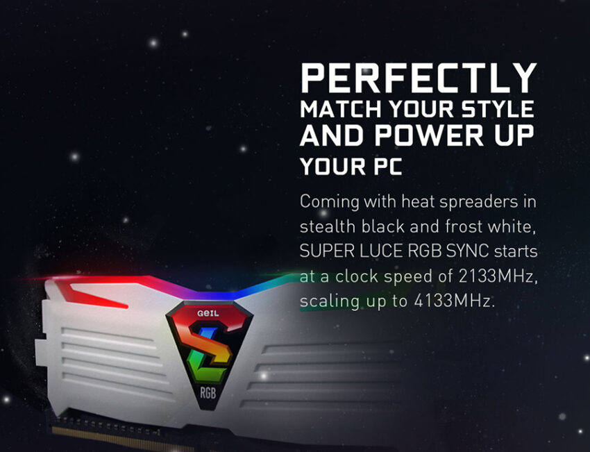 Ram GEIL Super Luce RGB 8GB DDR4 3200Mhz White