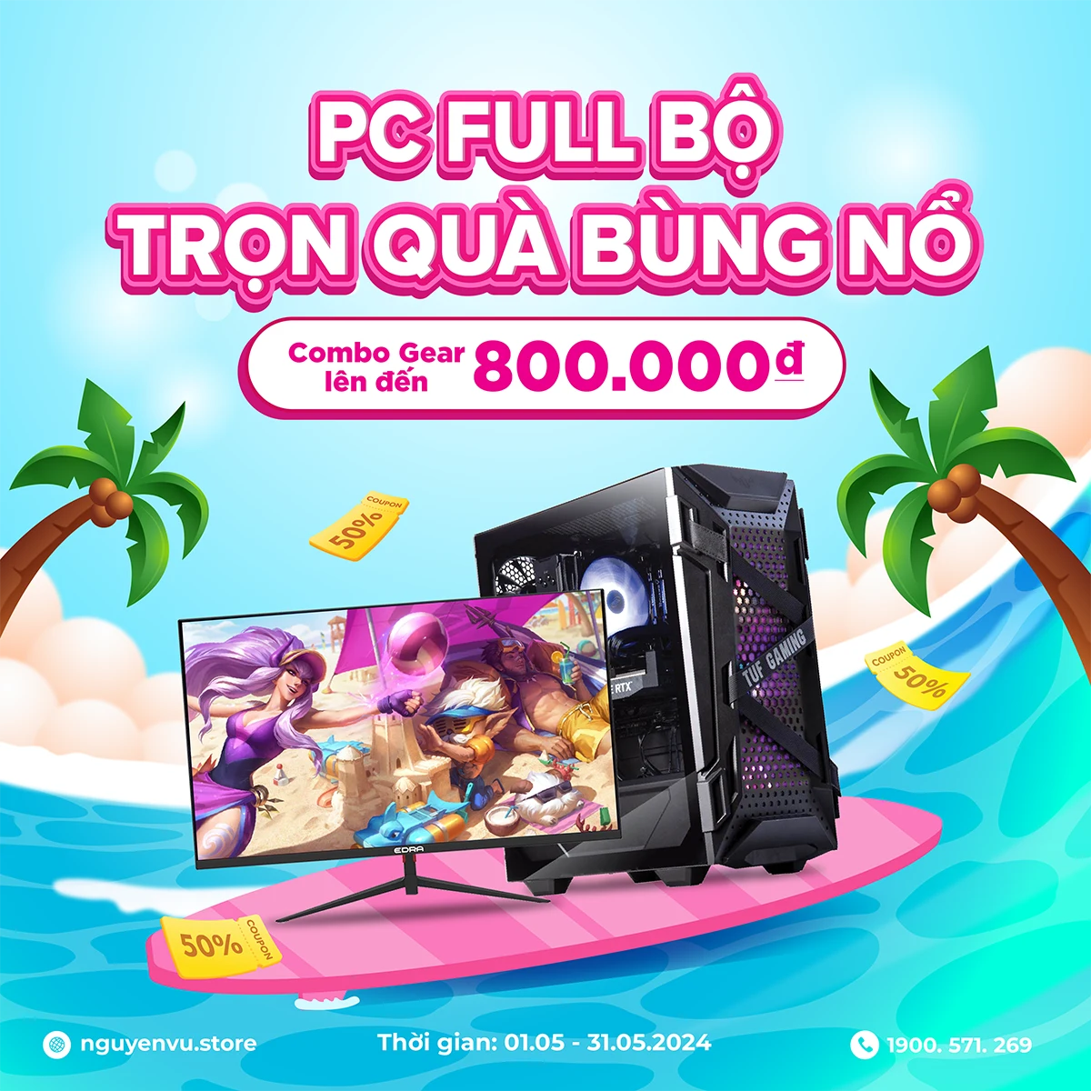 FULL BỘ PC TẶNG COMBO GEAR TRỊ GIÁ ĐẾN 800K