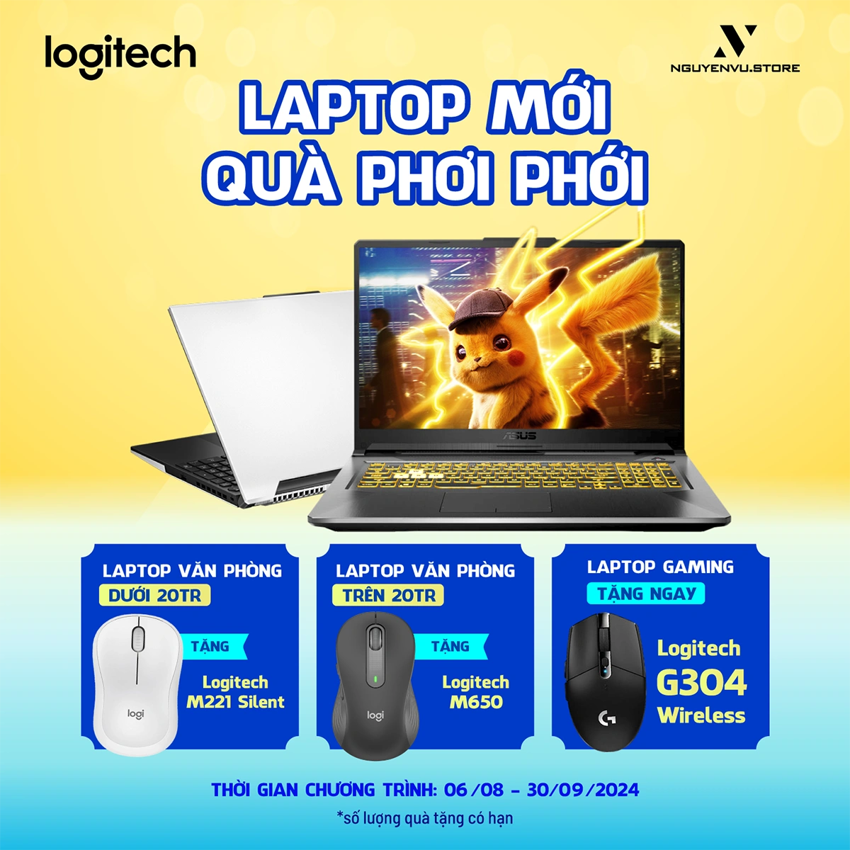SẮM LAPTOP MỚI RINH QUÀ LOGITECH PHƠI PHỚI | Nguyễn Vũ Store
